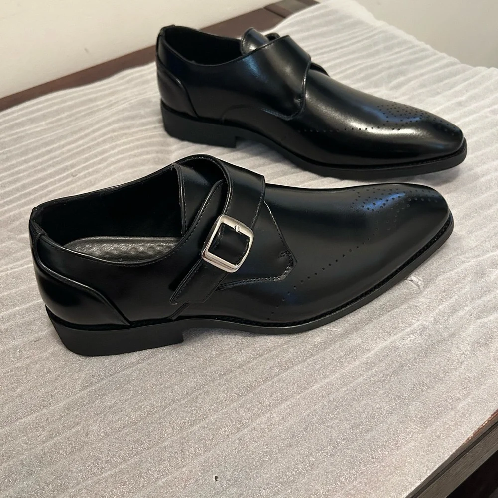Shoes | Black Mens Monk Strap Dress Shoes | Poshmark